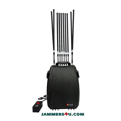 Man Pack Anti-Drone Jammer up to 8 bands Max 235W up to 4000m