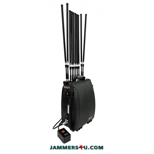 Man Pack Jammer 10 Bands 4G 5G GPS WiFi VHF UHF Max 300W up to 150m